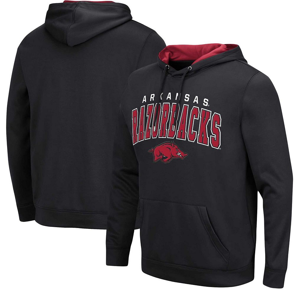 Men's Colosseum Black Arkansas Razorbacks Resistance Pullover Hoodie