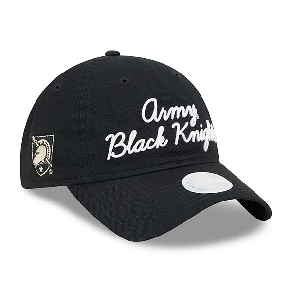 Women's New Era Black Army Black Knights Script 9TWENTY Adjustable Hat