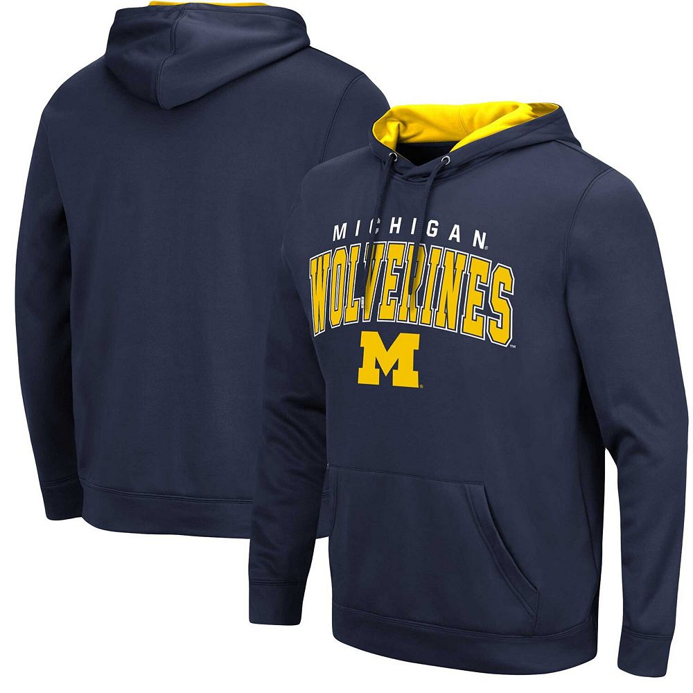 Men's Colosseum Navy Michigan Wolverines ResistanceÂ Pullover Hoodie