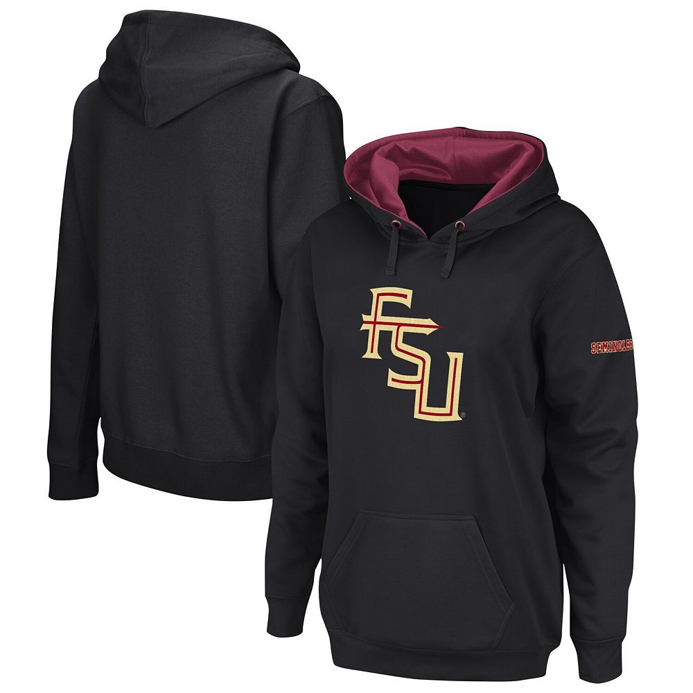 Women's Colosseum Black Florida State Seminoles Big Logo Pullover Hoodie