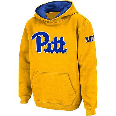 Youth Colosseum Gold Pitt Panthers Big Logo Pullover Hoodie