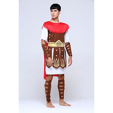 Adult Men Greek Roman Warrior Gladiator Costume Knight Julius Caesar ...