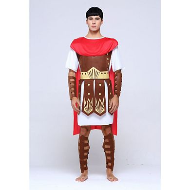 Adult Men Greek Roman Warrior Gladiator Costume Knight Julius Caesar ...