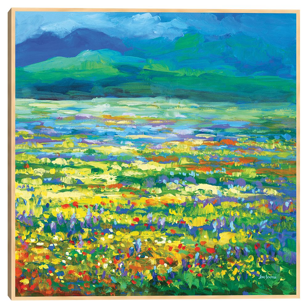 Masterpiece Meadow of Wildflowers Framed Canvas Print Wall Art