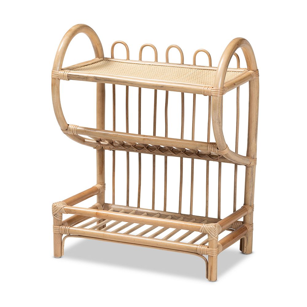 bali & pari Liora Rattan Display Shelf Floor Decor
