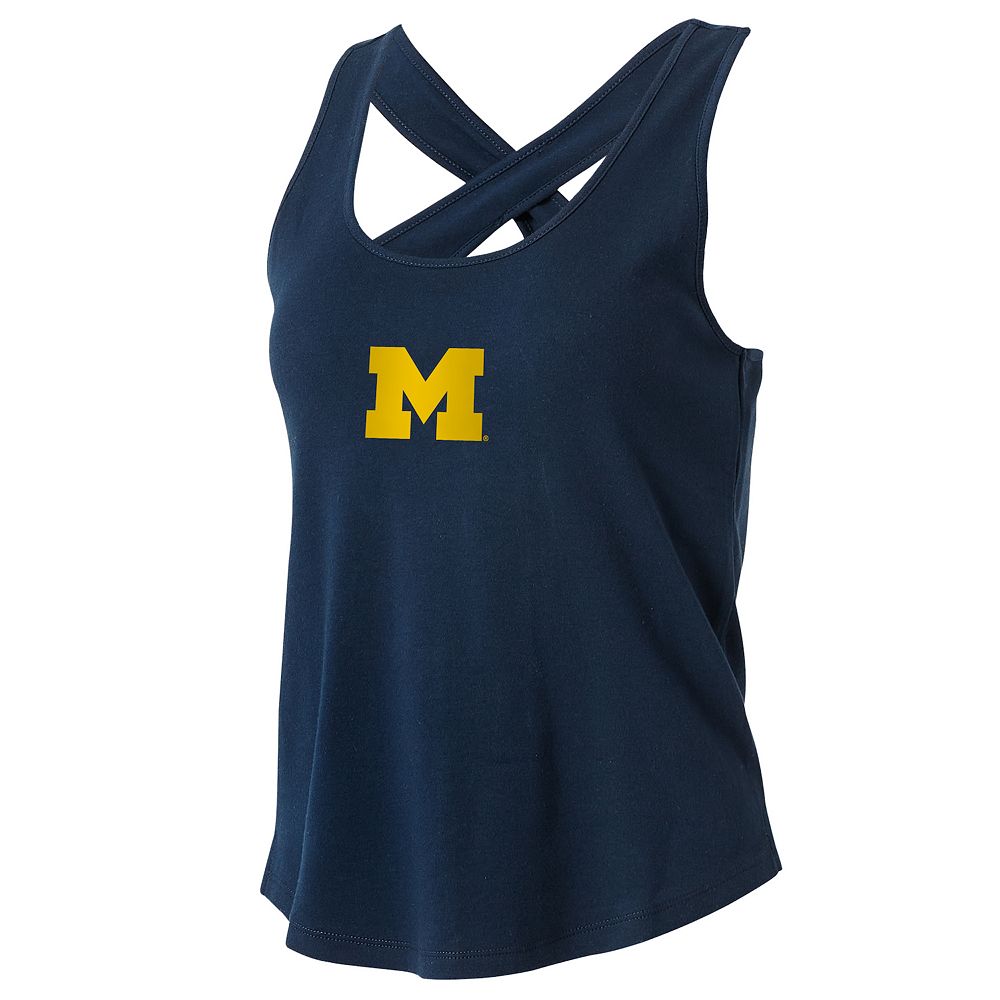 Women's NCAA Michigan Wolverines Cross Back Tank Top