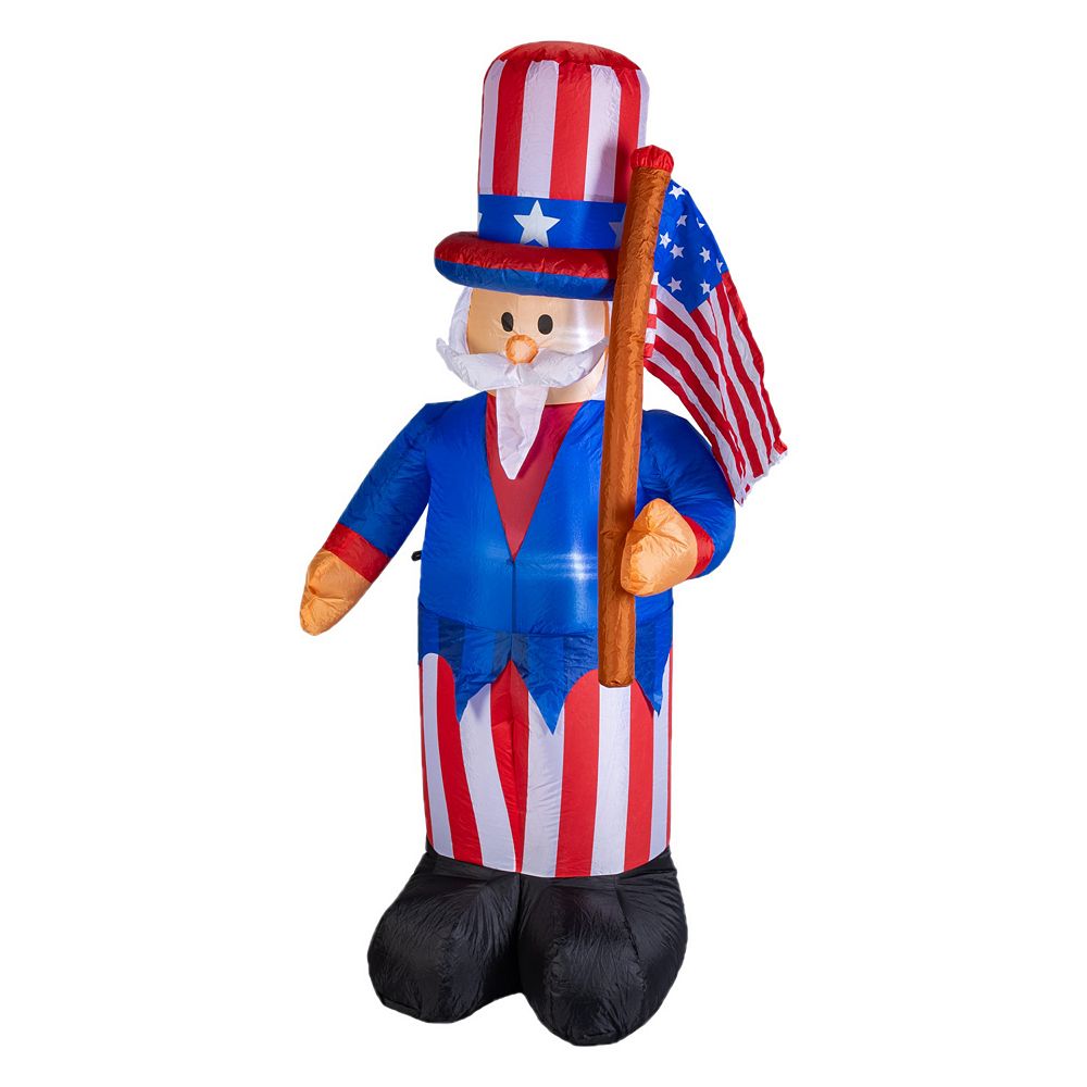 Inflatable 6-foot Uncle Sam with Flag Lawn Decor