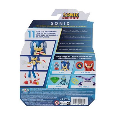 Sonic the Hedgehog 4" Articulated Sonic Action Figure With 1-Up Item Box