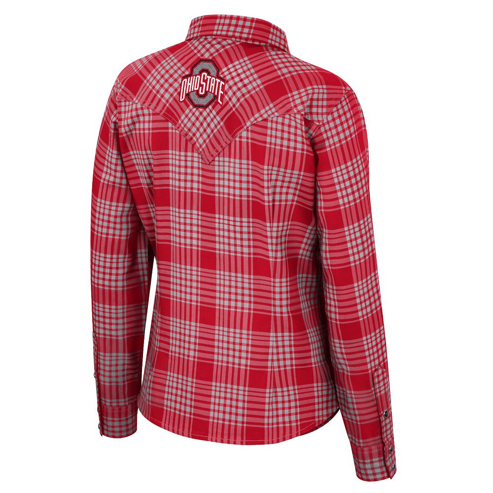 Women's Ohio State Buckeyes Plaid Long Sleeve