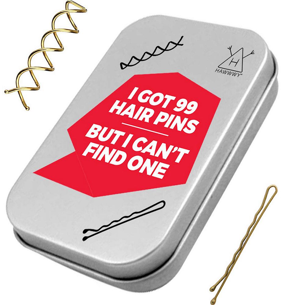 Bobby Pins Set, Includes Spin Pins and Bobby Pins in Storage Tin