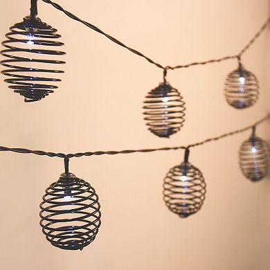 Mikasa Outdoor Waterproof LED Solar Metal Spiral String Lights