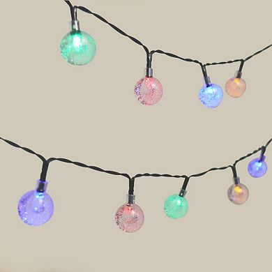 Mikasa Waterproof Outdoor LED Solar Round Crackle Bulb String Lights