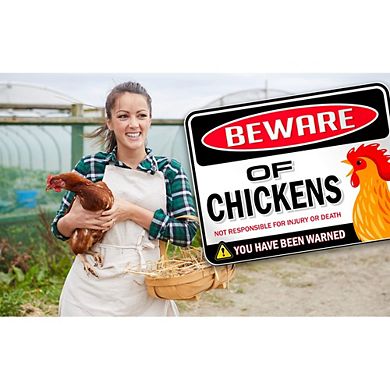 Beware Of Chickens Warning Sign For Chicken House - Funny Outdoor Decor ...