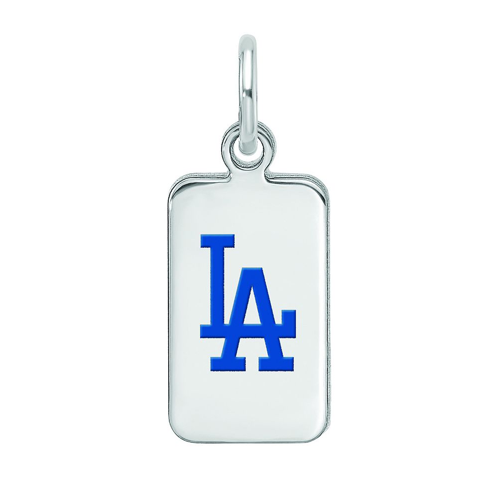 LogoArt Sterling Silver Los Angeles Dodgers Enameled Tag Pendant