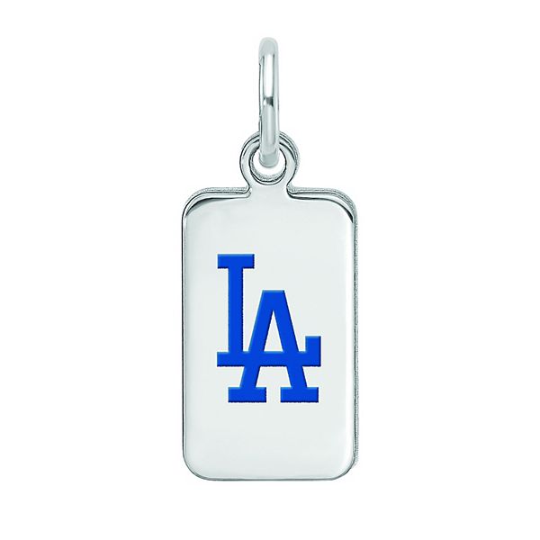 LogoArt Sterling Silver Los Angeles Dodgers Enameled Tag Pendant