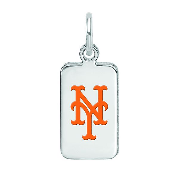 LogoArt Sterling Silver New York Mets Enameled Tag Pendant