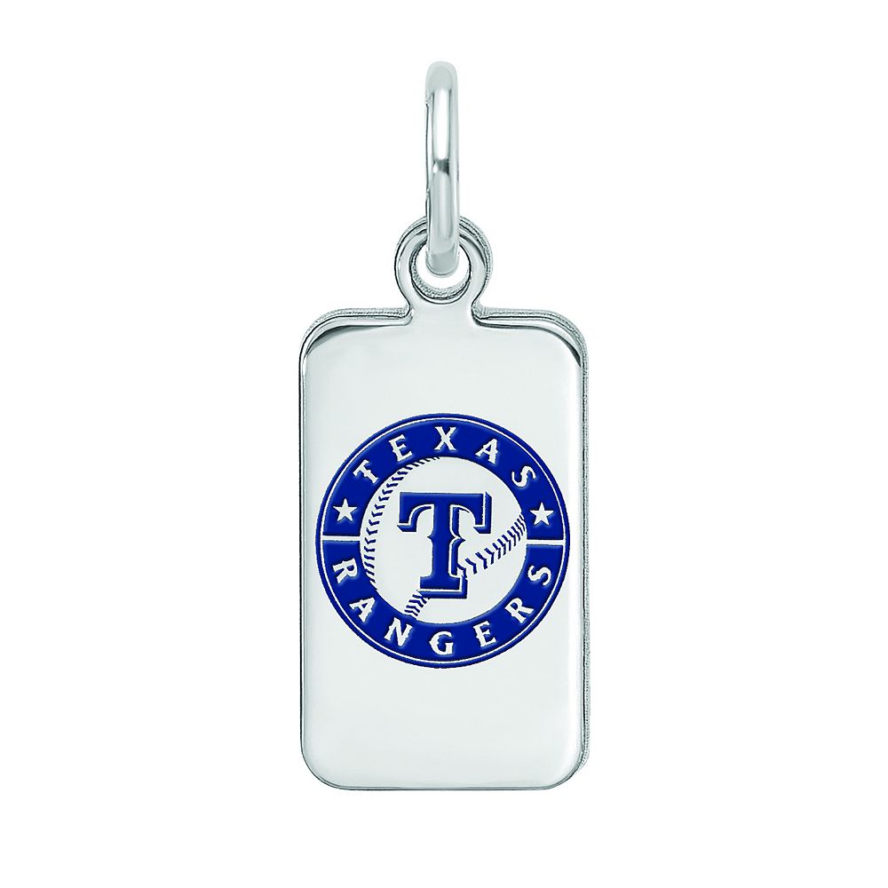 LogoArt Sterling Silver Texas Rangers Enameled Tag Pendant