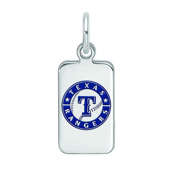 LogoArt Sterling Silver Texas Rangers Enameled Tag Pendant