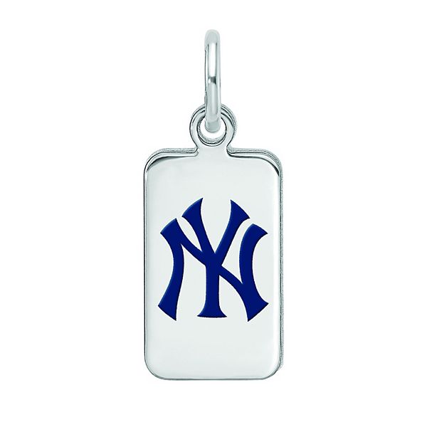 LogoArt Sterling Silver New York Yankees Enameled Tag Pendant