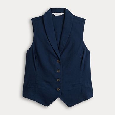 Women's LC Lauren Conrad Slim Fit Button Down Collared Vest