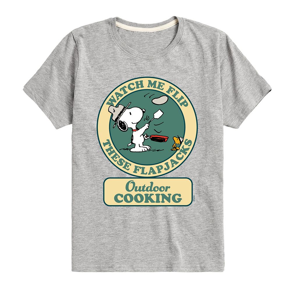 Boys 8-20 Peanuts Outdoor Cooking Badge Graphic Tee