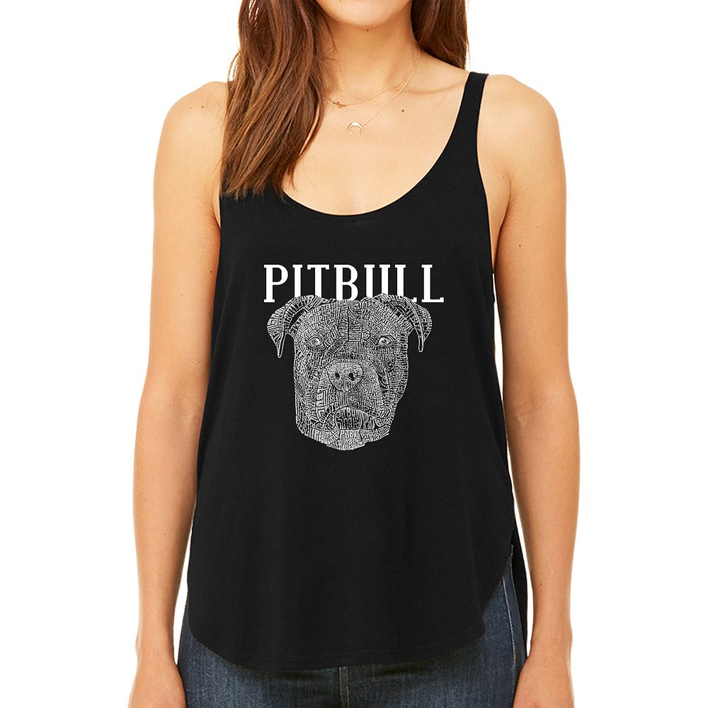 Pitbull Face - Women's Word Art Flowy Tank Top