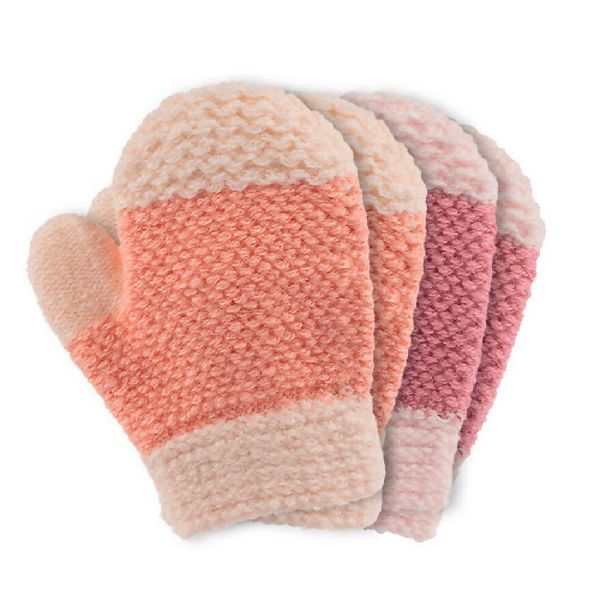 Soft Knit Mittens for Baby or Toddler - 2-Pack Unisex Gloves for Kids