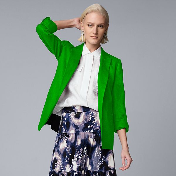 Women's Simply Vera Vera Wang Linen Roll Tab Blazer