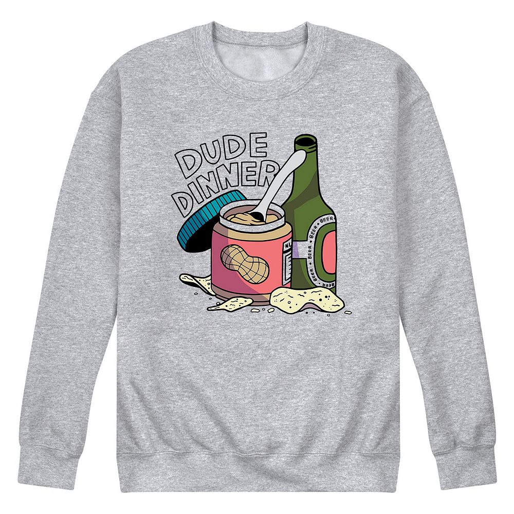 Men's Dude Dinner Peanut Butter Beer Fleece Sweatshirt
