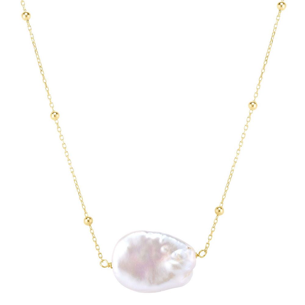 Sunkissed Sterling 14k Gold Over Silver Freshwater Cultured Pearl Pendant Necklace