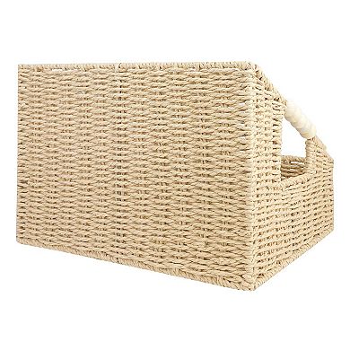 Belle Maison Angled Paper Weave Storage Bin