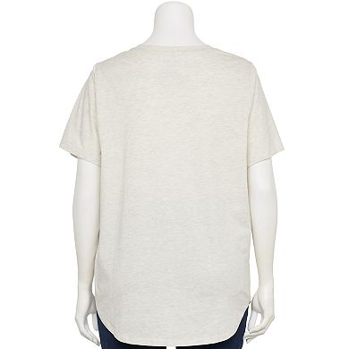 Women's Plus Size V-Neck Throw Kindness Like Confetti Graphic Tee