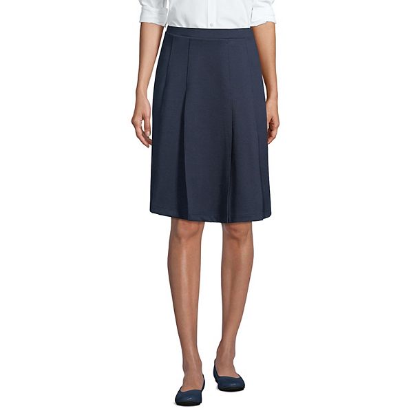 Women's Lands' End Ponte Knee Length Pleated Skirt