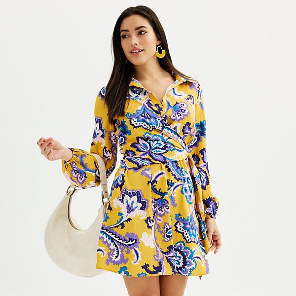 Women's INTEMPO™ Wrap Long Sleeve Shirt Dress