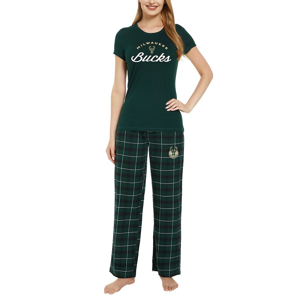 Women's NBA Milwaukee Bucks Arctic Sleep Top & Sleep Bottom Set