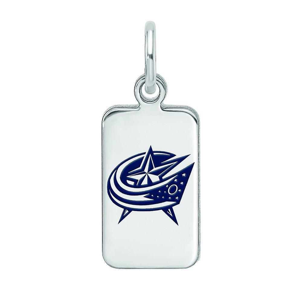 LogoArt Sterling Silver Enamel Columbus Blue Jackets Tag Pendant