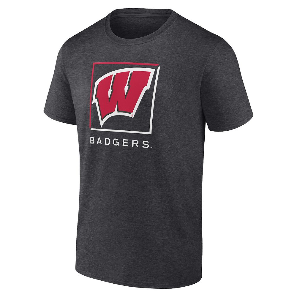 Men's Fanatics Wisconsin Badgers Halved Logo Graphic Tee