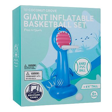 Coconut Grove Giant Inflatable Basketball Set - Finn the Shark