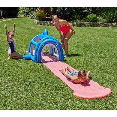Coconut Grove Inflatable Tunnel Slide Sprinkler - Finn the Shark