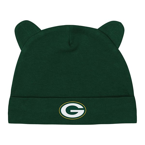 Infant Green/White Green Bay Packers Baby Bear Beanie Set