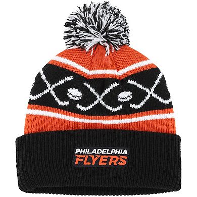 Infant Orange Philadelphia Flyers Face-Off Cuffed Knit Hat with Pom