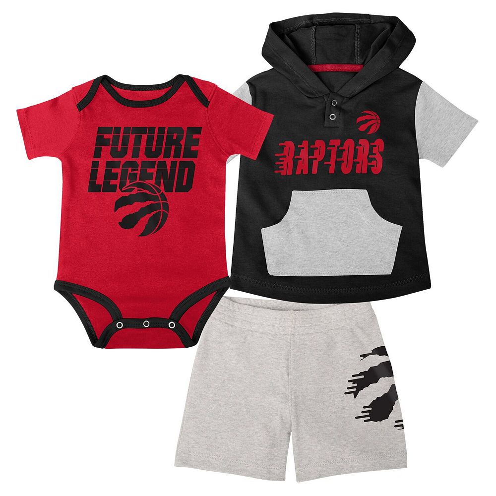 Infant Red/Black/Gray Toronto Raptors Bank Shot Bodysuit, Hoodie T ...