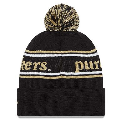 Men's New Era Black Purdue Boilermakers Marquee Cuffed Knit Hat with Pom