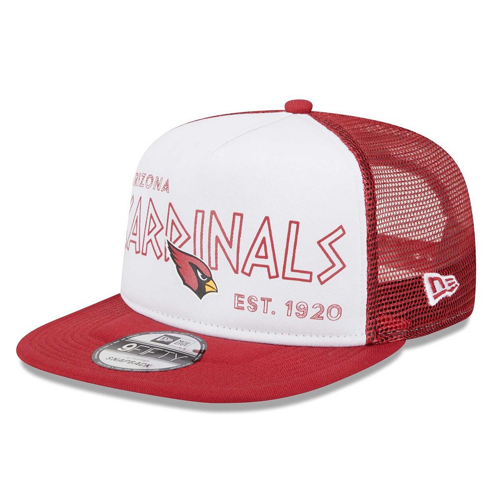 Men's New Era White/Cardinal Arizona Cardinals Banger 9FIFTY Trucker ...