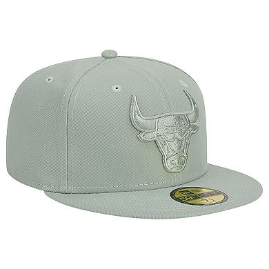 Men's New Era Light Green Chicago Bulls Sage Color Pack 59FIFTY Fitted Hat