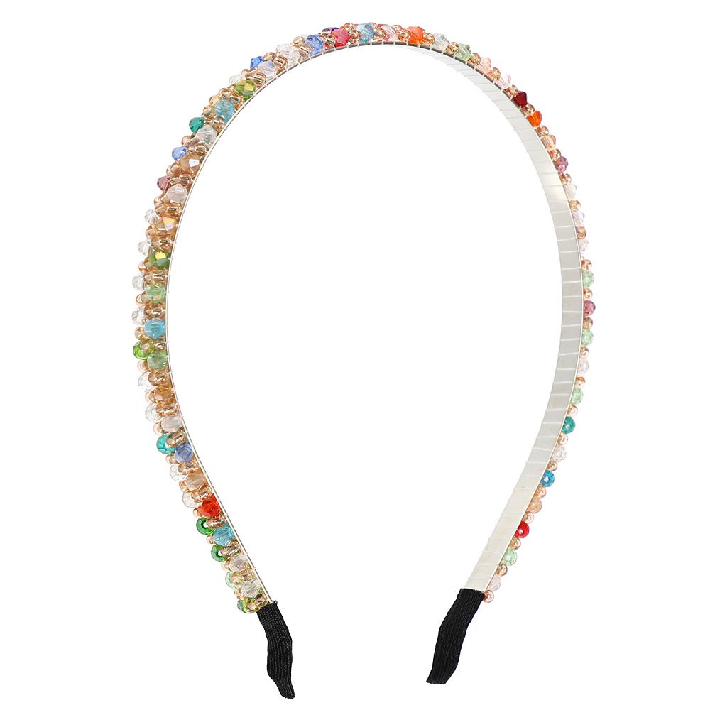 1 Pcs 2 Rows Rhinestone Headband Hairband for Women Multicolor 0.31 ...