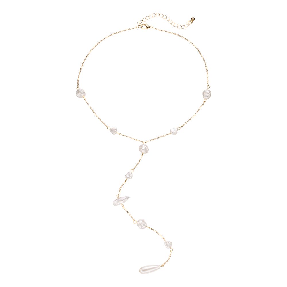 PANNEE BY PANACEA Gold Tone Simulated Pearl Station Y-Necklace
