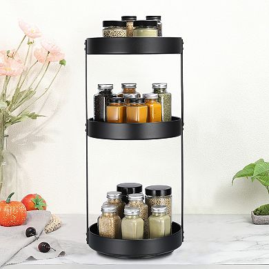 3 Tier Lazy Susan Organizer Rotating Spice Rack Turntable for Kitchen ...