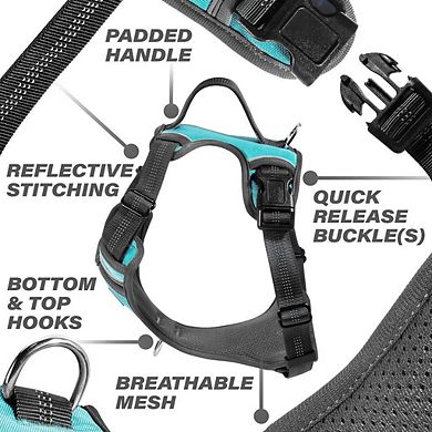 Adjustable Dog Harness with Mesh Padded Vest with 2 Chest and Back ...
