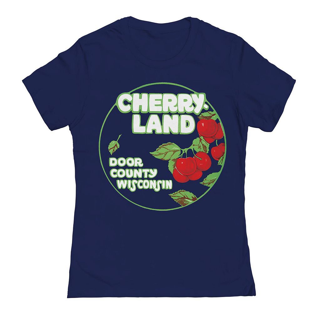 Juniors' Cherry Land Wisconsin Graphic Tee